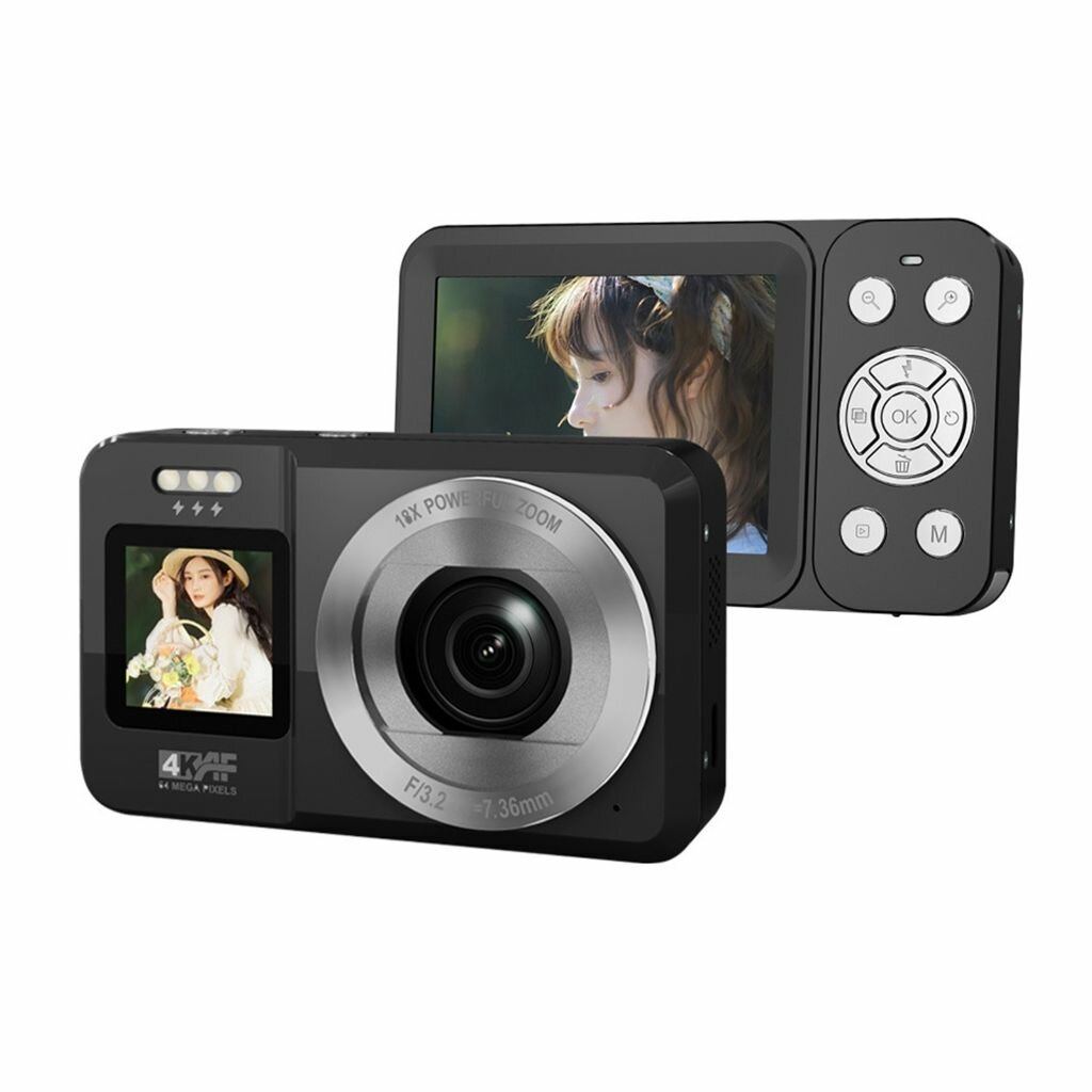 64MP 4K камера с 18x оптическим зумом и двойным экраном, Одиночная машина