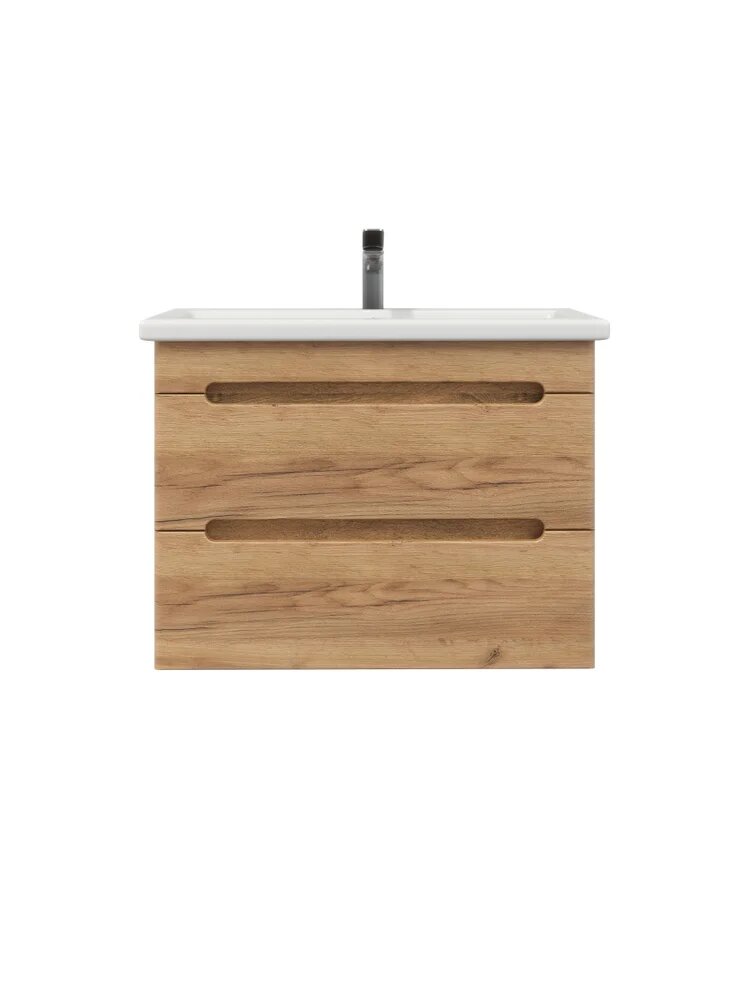 Тумба с раковиной SanStar Diva 70 подвесная, 70 см, с ящиками, прямоугольная, в современном стиле, из МДФ, в скандинавском стиле, из фарфора