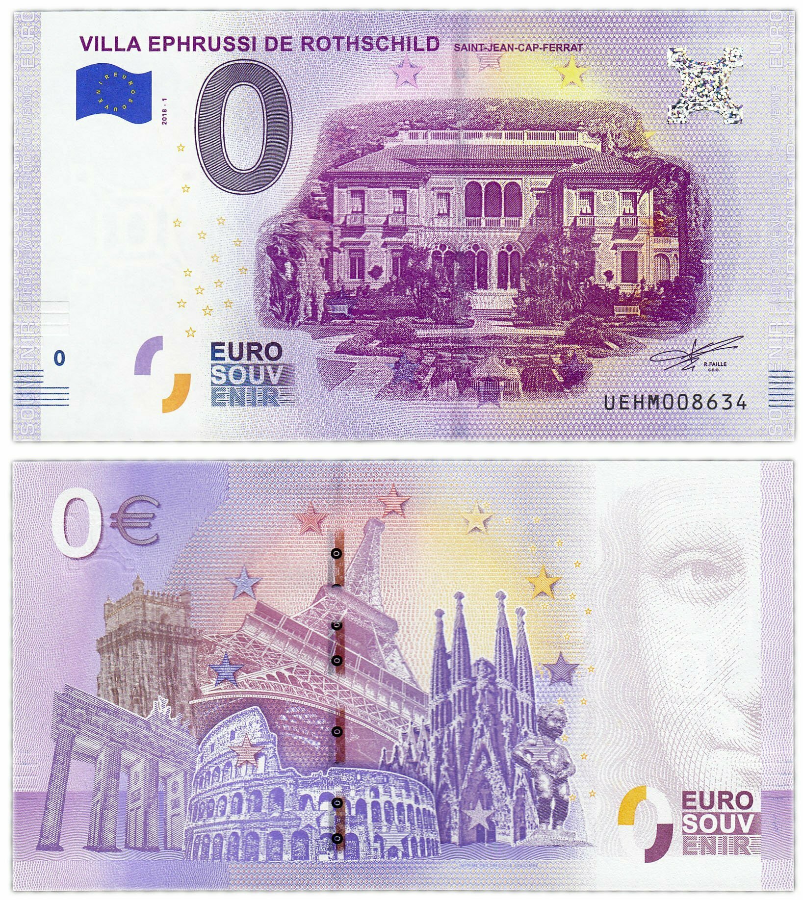 0 евро euro "Вилла Эфрусси-де-Ротшильд" 2018 NEW