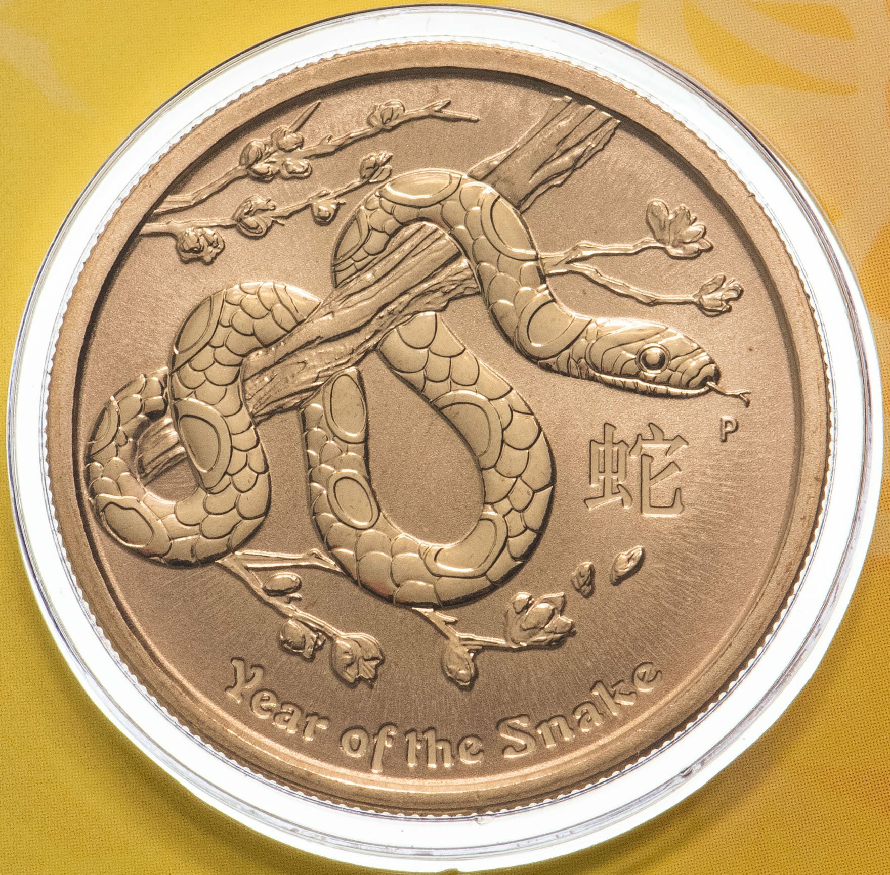 Австралия 1 доллар 2013 "Год змеи" конверт, Алюминиевая бронза, в сохранности UNC