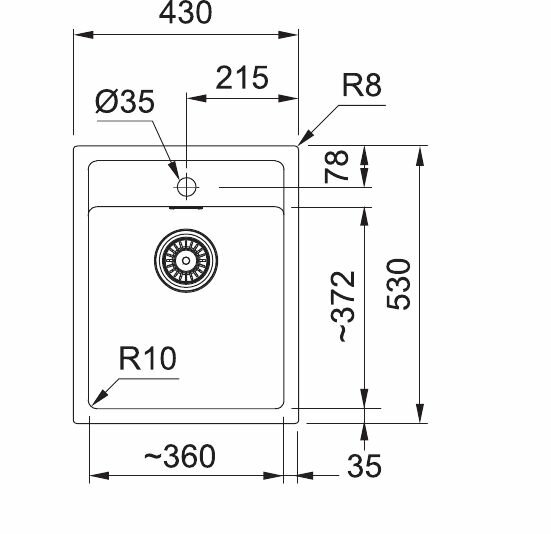 Franke SID 610-40 кухонная мойка, 43х53 см, цвет белый, монтаж на столешницу, в комплекте стоп-вентиль — фото 1