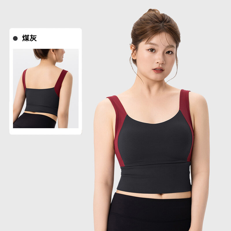 2025 Спортивный бюстгальтер для женщин больших размеров, фиксированная чашка в форме капли, широкие бретели для больших размеров, спортивный топ для пилатеса