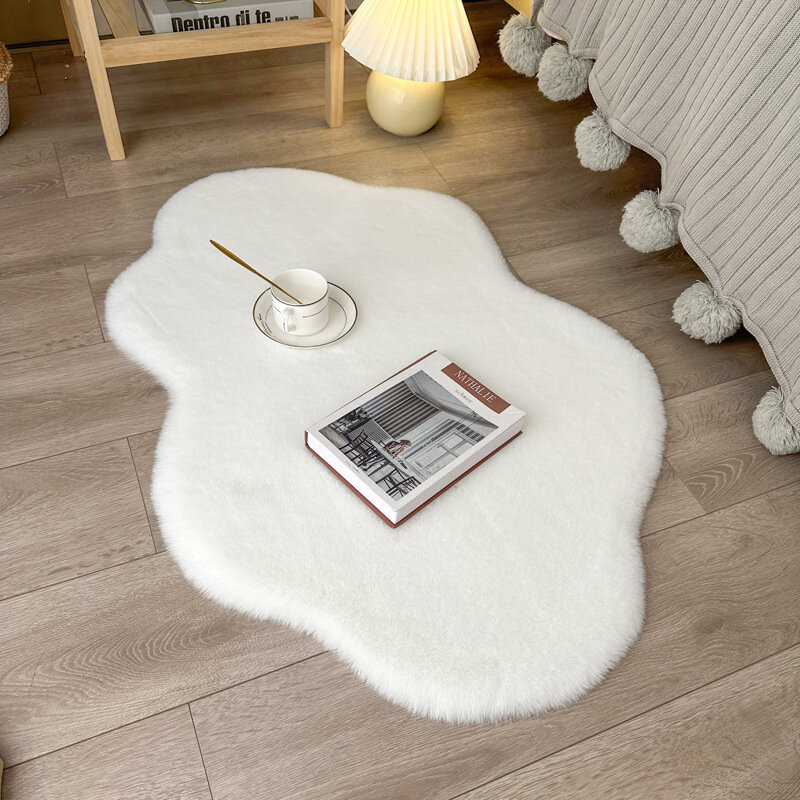 Ковер с эффектом облака, белый, из искусственного кроличьего меха, плюшевый, для спальни, прикроватный коврик, для гостиной, перед зеркалом, для гардеробной, коврик для окна
