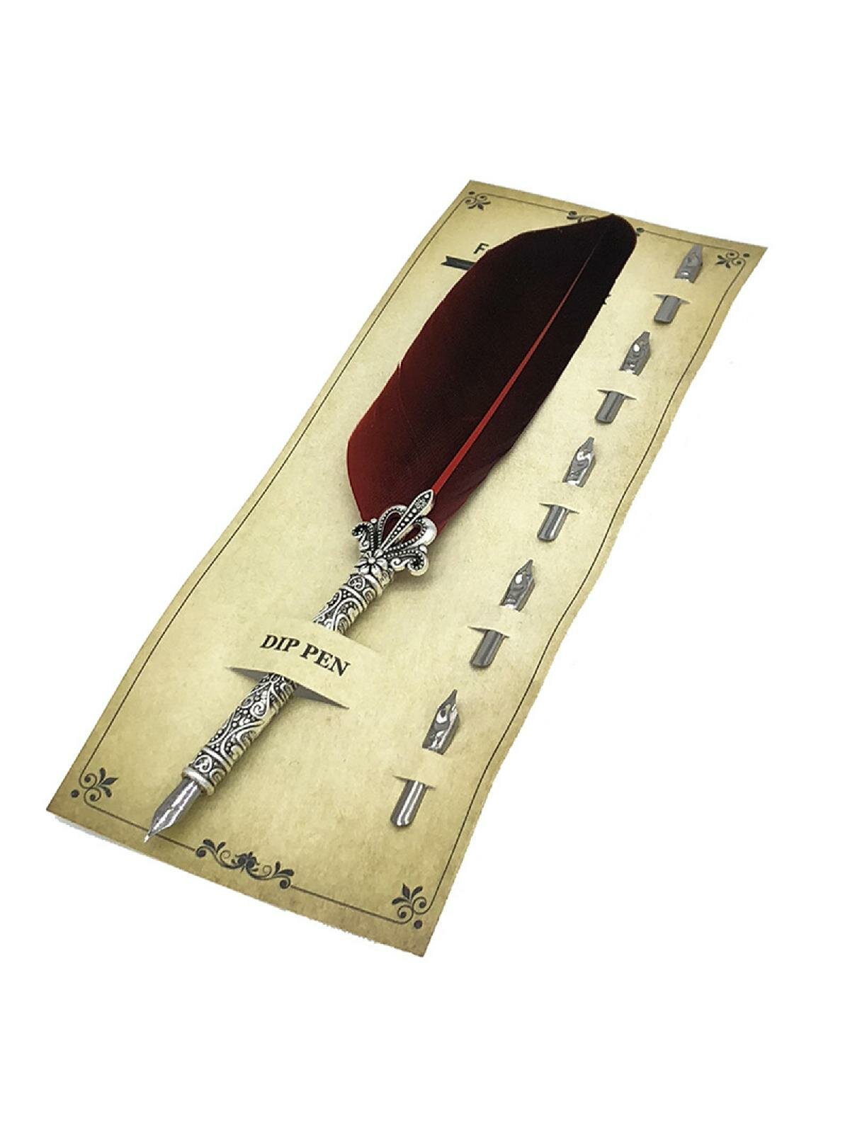 Ретро Набор перьевых ручек с 5 наконечниками для каллиграфии Dip Pen для начинающих