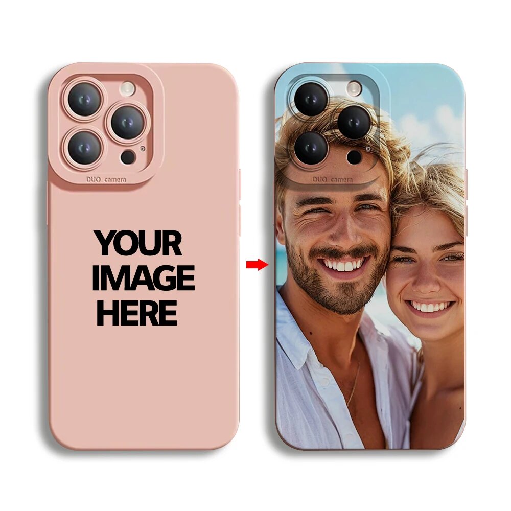 Матовый чехол на заказ для iPhone 17, 16, 15, 14, 13, 12, 11 Pro Айфон 12 Про Макс, Розовый, SC02-FE