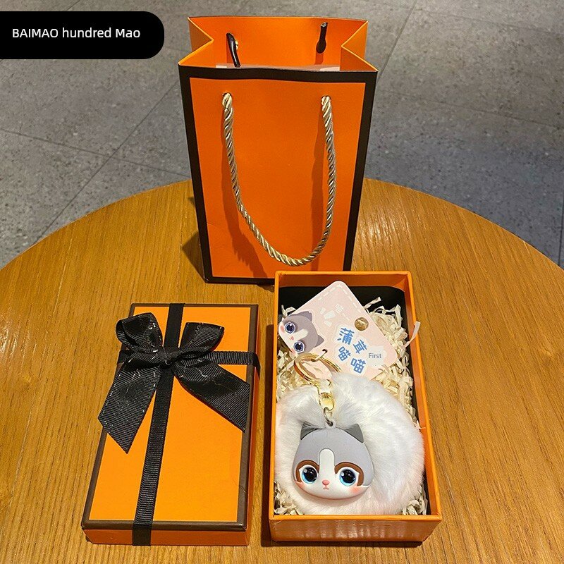 Новый плюшевый брелок-кошечка 2025 года для девочек, изысканный декор для рюкзака, подарок Кот Рагдолл (оранжевая