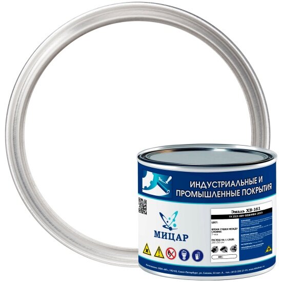 Фасадная краска Мицар ХВ-161, 1,8 кг, белый