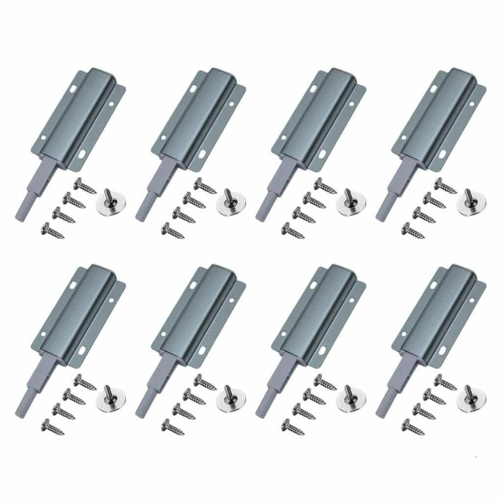 Набор из 8 прочных механизмов "нажми-открой" для кухонных шкафов и дверей, Серое звездное небо