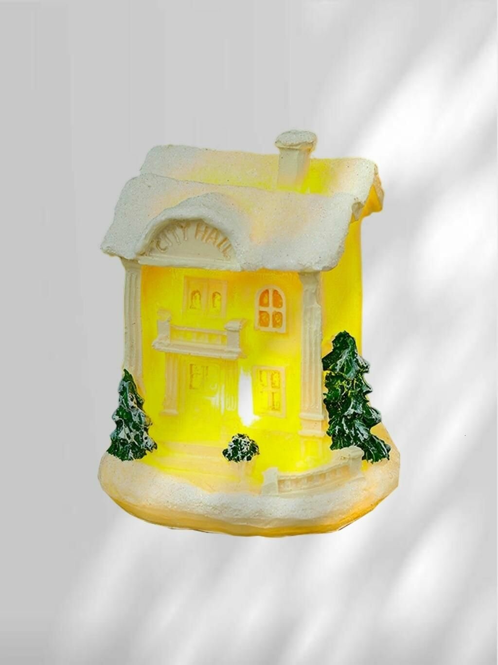 Светящийся рождественский домик из имбирного пряника, Светло-серый