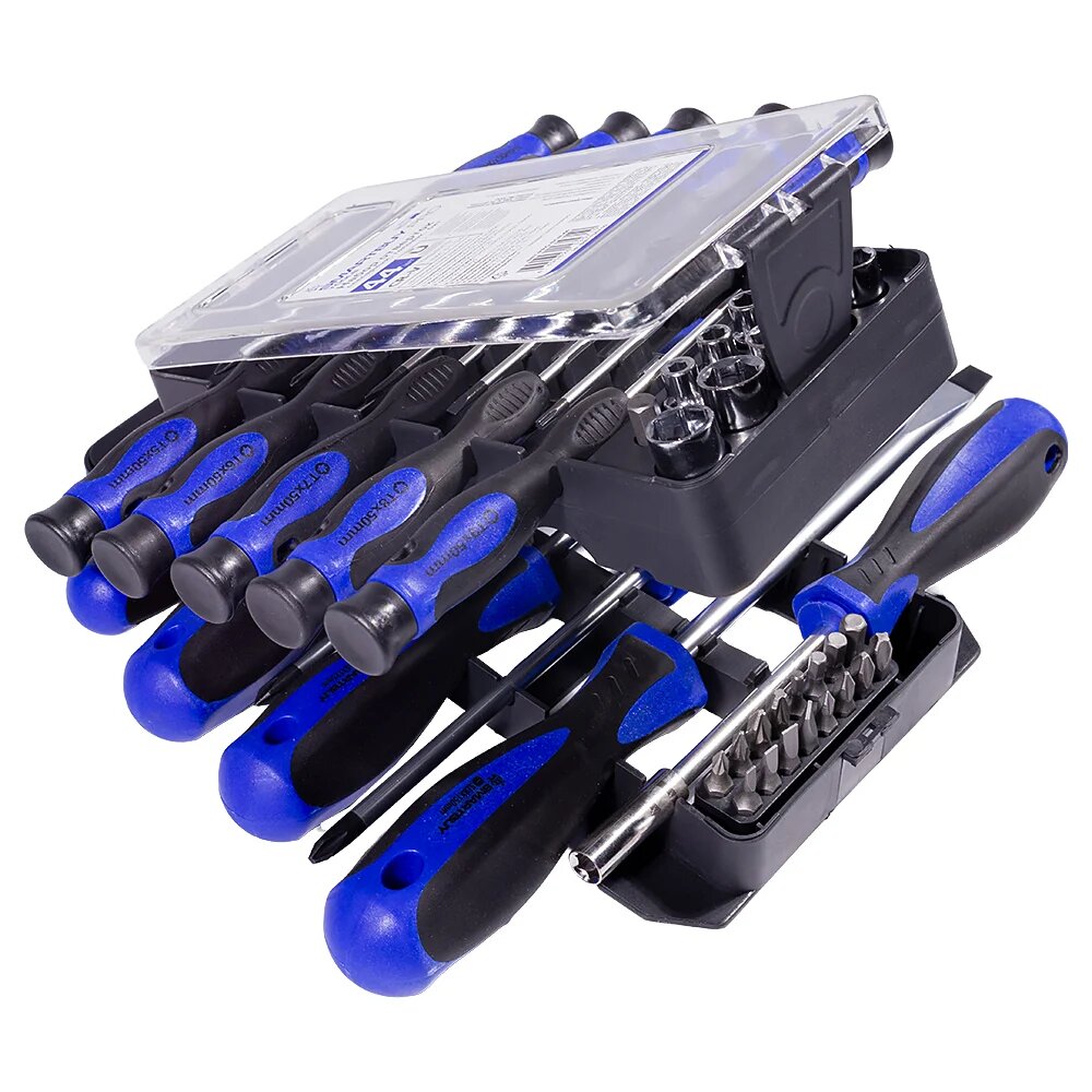 Отвертки в наборе SMARTBUY 44 предмета, головки, TORX, SL, PH, СR-V сталь PRO TOOLS SBT-PRO-SCN-44