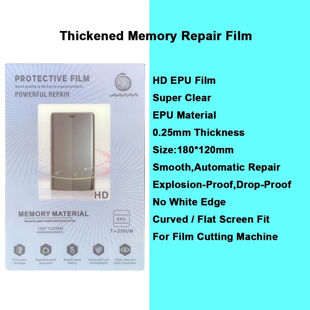 FONLYU 50 шт. EPU самовосстанавливающаяся HD конфиденциальная гидрогелевая пленка защитные пленки для плоттера глянцевая антиподглядывающая микросхема для резки 50pcs EPU HD