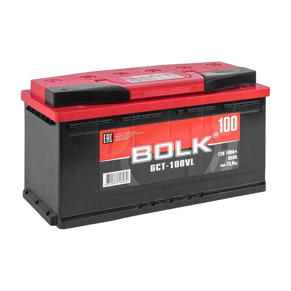 Аккумулятор BOLK Standart 100 А/ч прямой L+ 353x175x190 L5 EN 850 А B 100-3-L
