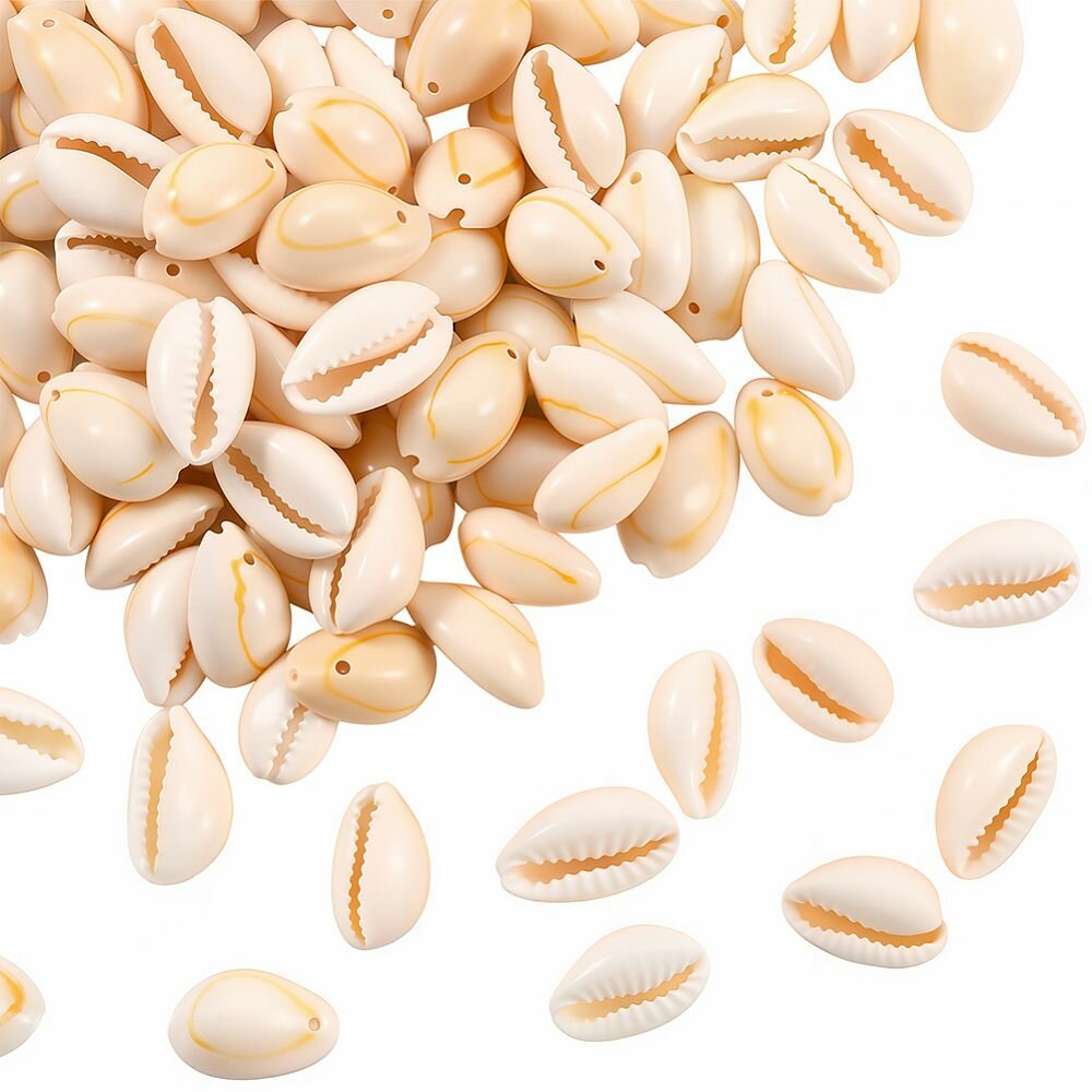 100 шт. Бусины из натуральной ракушки каури, цвет морской ракушки