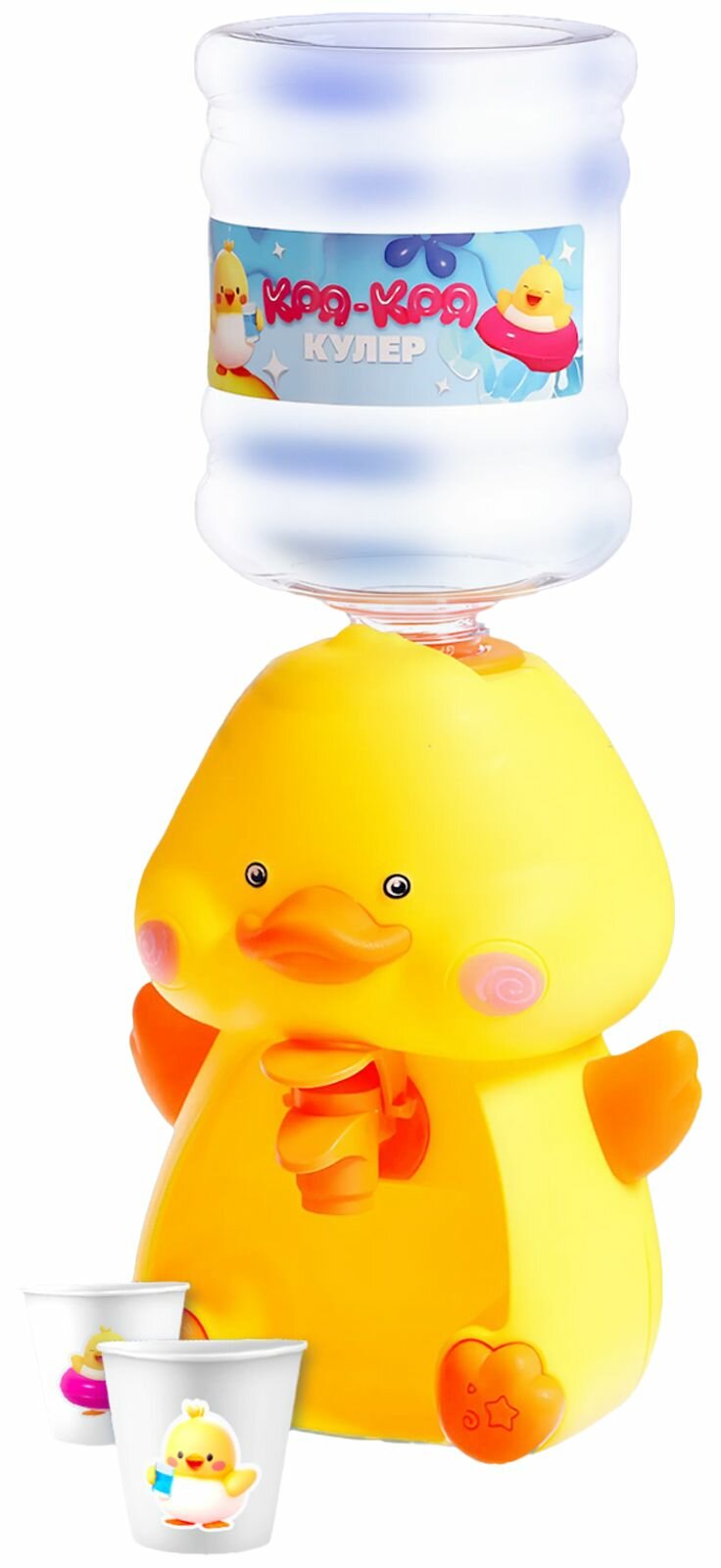 Детский настольный мини-кулер "Baby zoo. Утёнок" для питьевой воды, развивающая сюжетно-ролевая интерактивная игрушка, объём 680 мл.