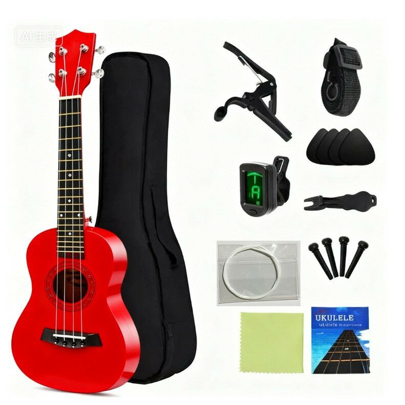 2025 Оптовая продажа от фабрики 38inch Гитара Полный набор аксессуаров / Укулеле Маленькая гитара 21inch Акустическая гитара