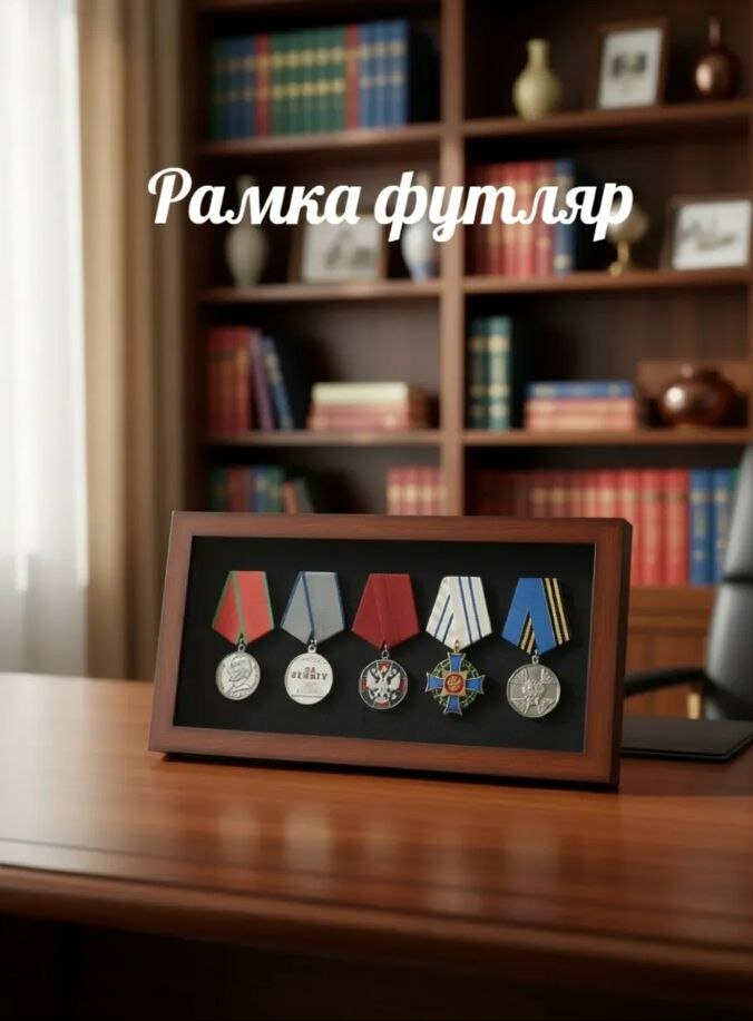 Рама планшет ручной работы для медалей, орденов и нагрудных знаков, черная