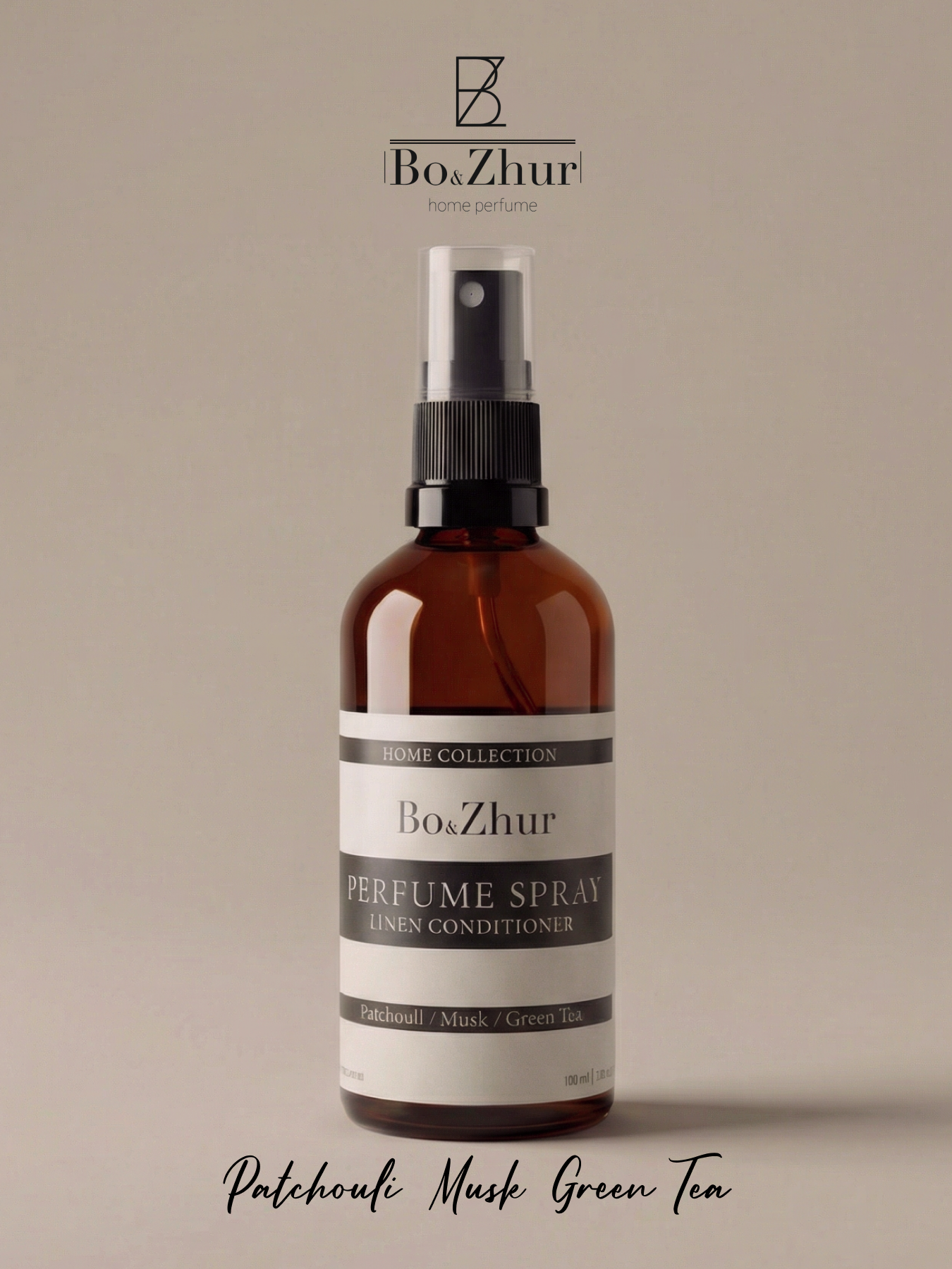 Ароматизатор Bo&Zhur "Patchouli, Musk & Green Tea", спрей, 100мл