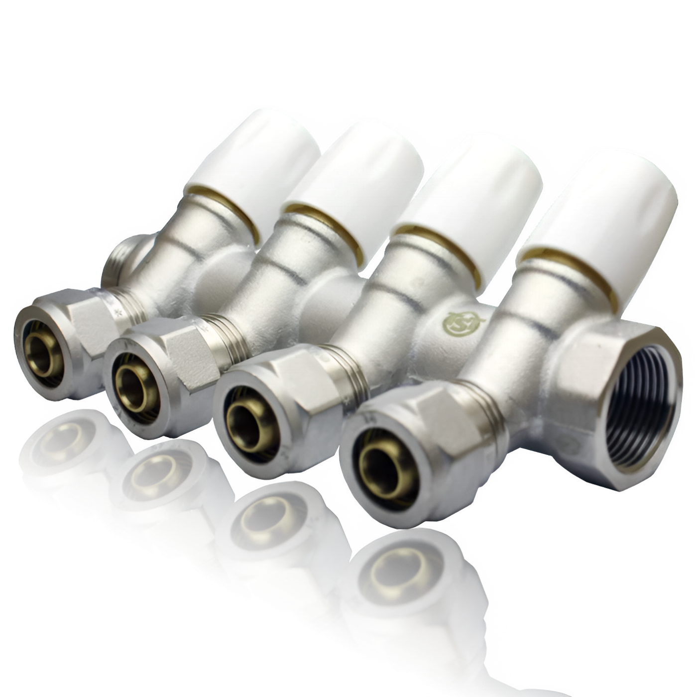 Коллектор TST регулир. вентилями и цангами 3/4x16x4 вых. син.