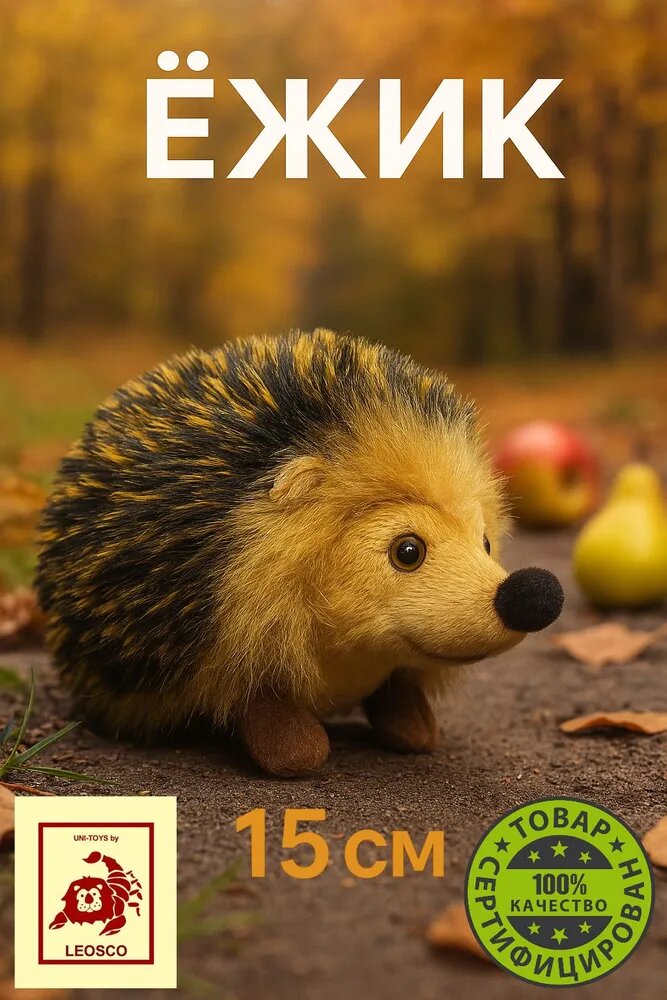 Мягкая игрушка Good Toys "Ежик Леоско", плюш, развивающая, цвет коричневый