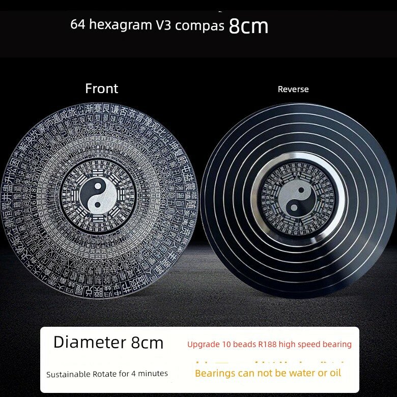 Китайский высокотехнологичный фиджет-спиннер, цельнометаллическая игрушка для снятия стресса, компас Фэн-шуй Тай-чи