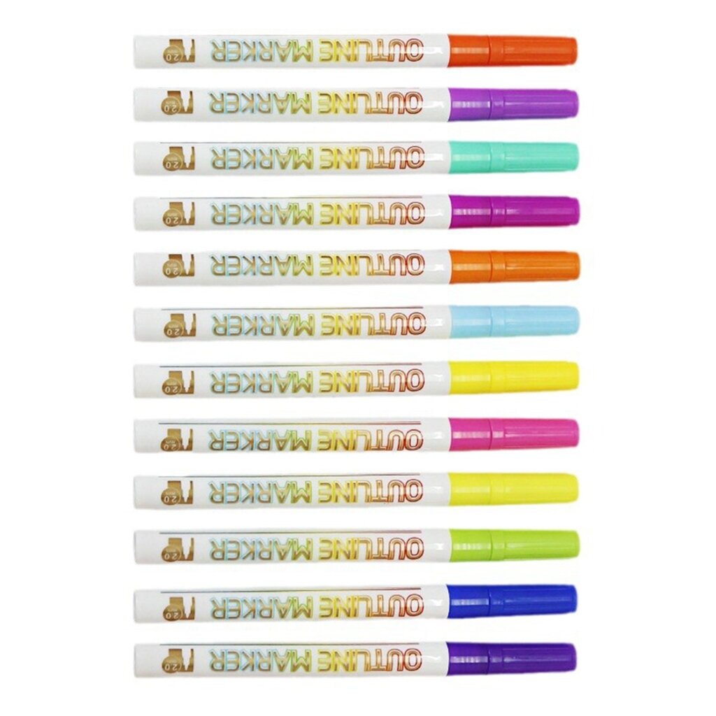 Контурные Ручки, Металлические Контурные Фломастеры для Подарков, Двухлинейные Контурные Ручки