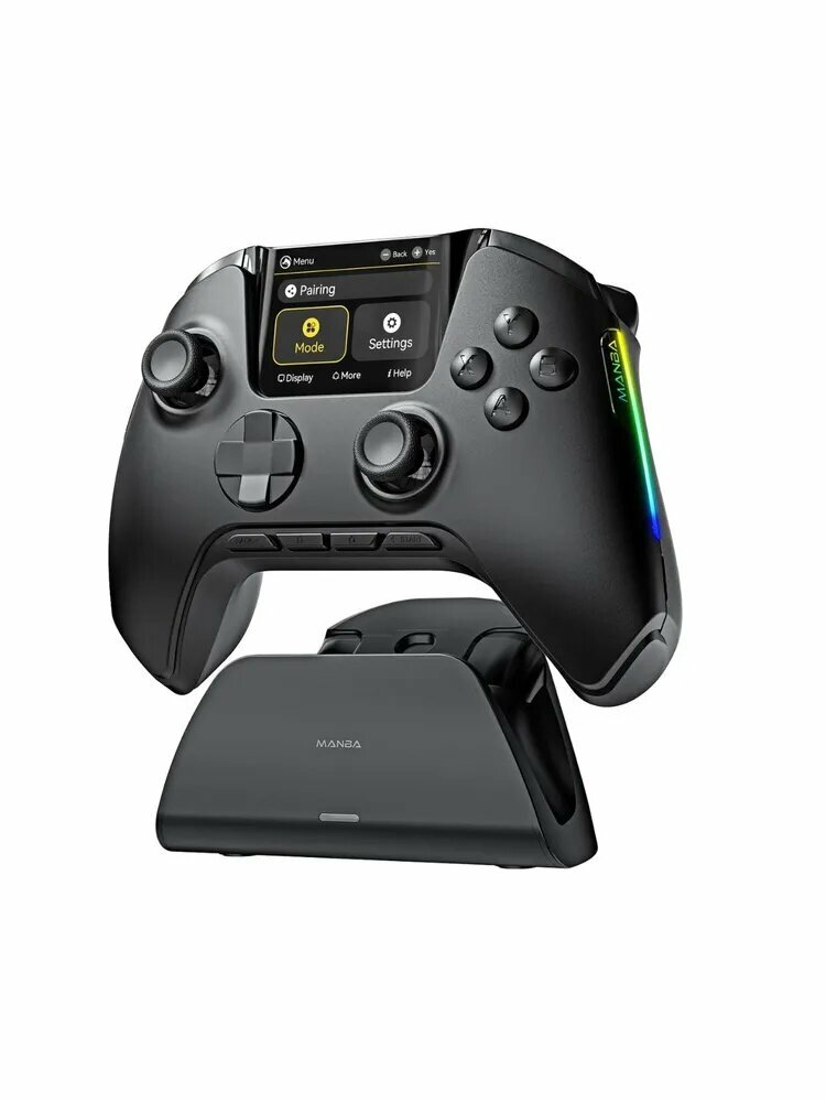 Manba One Ver 2 беспроводной кроссплатформенный геймпад, Игровой контроллер с 2-дюймовым интерактивным экраном и джойстиком с эффектом Холла (PC, Android, iOS, Nintendo Switch)