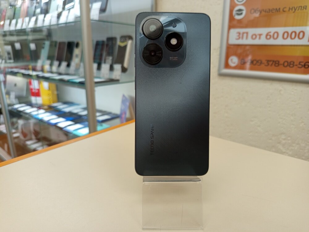 Смартфон TECNO Spark 20C 4/128 ГБ, Dual nano SIM, gravity black б/у с уценкой