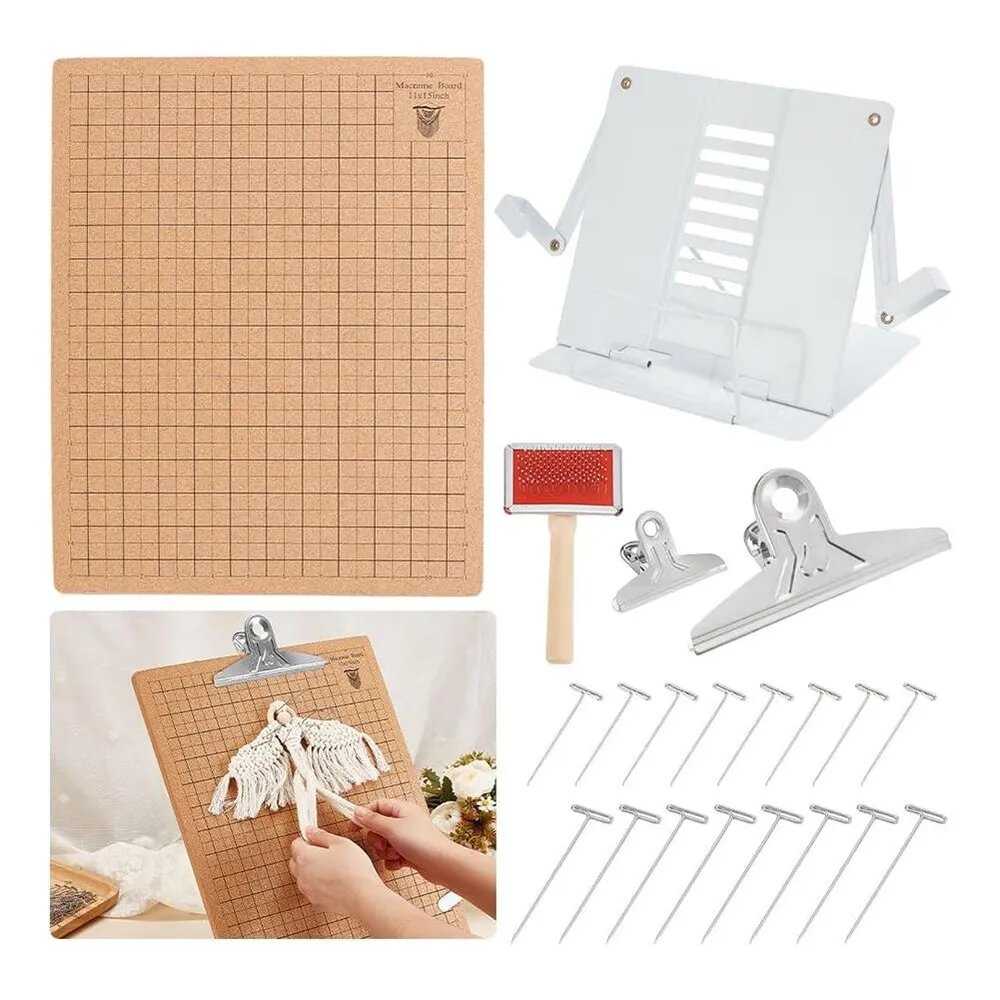 Набор досок для макраме и металлическая регулируемая подставка, расходные материалы для проекта двухсторонней сетки