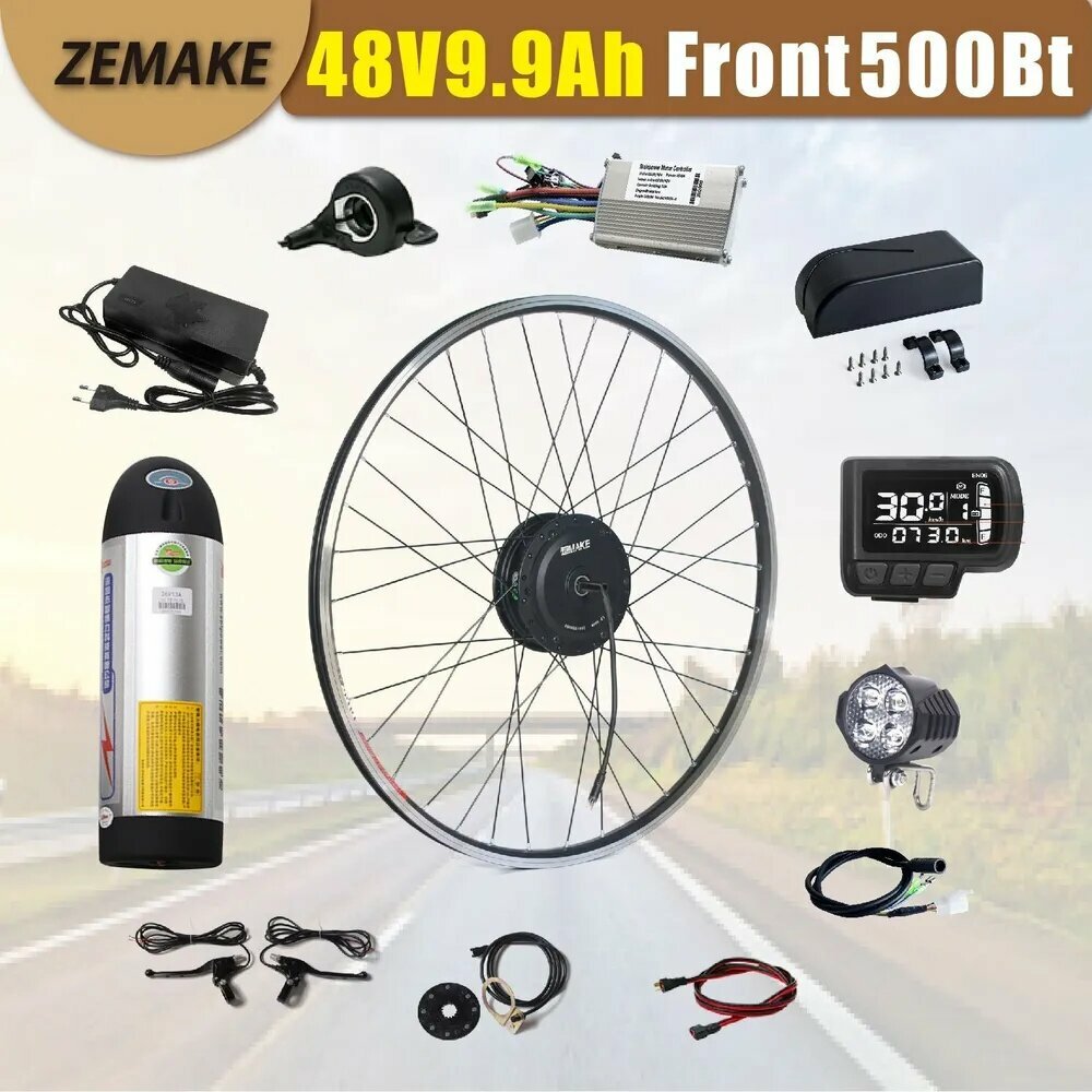 Электрический велосипед Преобразователь Zemake передняя шестерня двигатель 500 Вт36v48v Аккумулятор 9.9AH