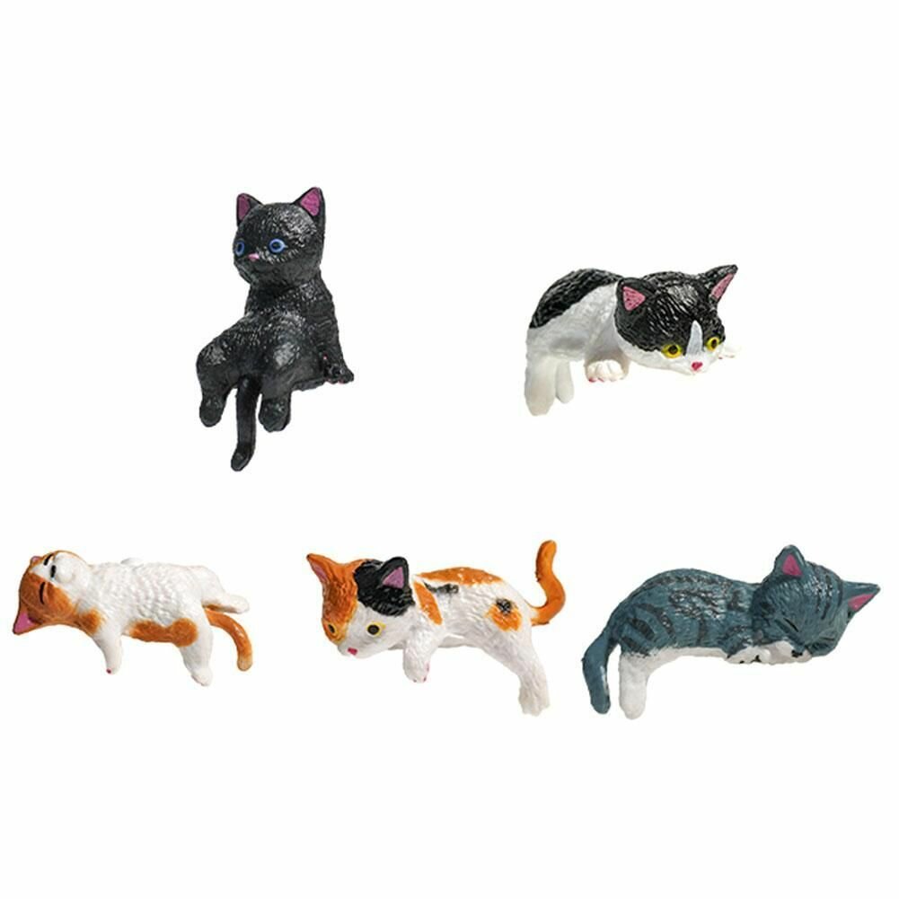 Миниатюрные фигурки котят из смолы, набор из 5 штук.