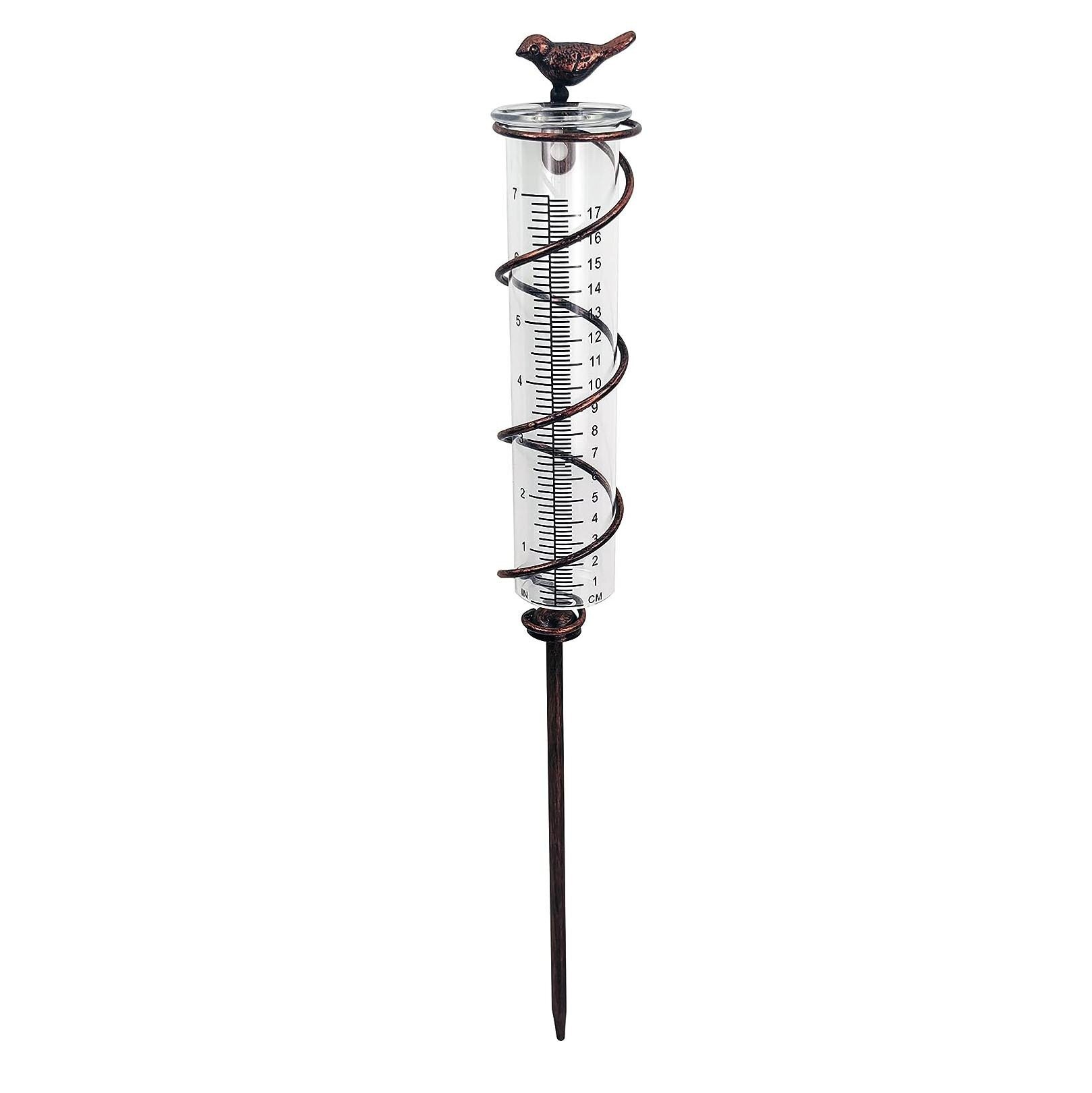 Дождемер Amazon, железный арт-дождемер, сборщик дождя, уличный дождемер, трубка для измерения дождя, маленький дождемер с птицей