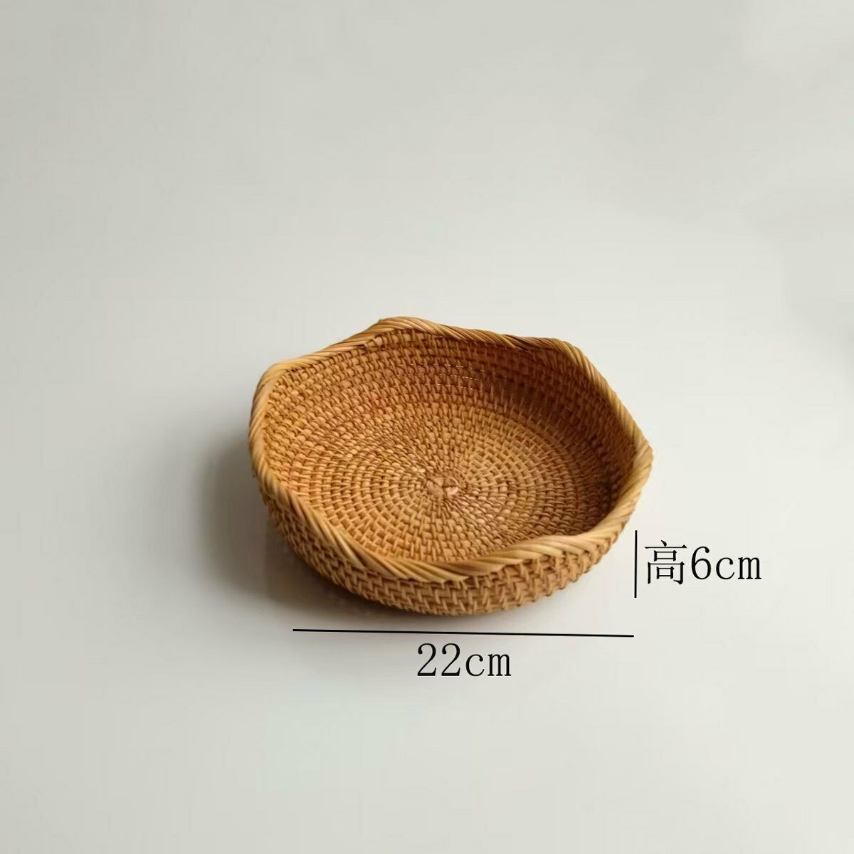 Оптовая продажа вьетнамских ротанговых корзин для хранения, круглая большая фруктовая тарелка, закуски, выпечка, маленькая корзина, коллекция мелких предметов, синий