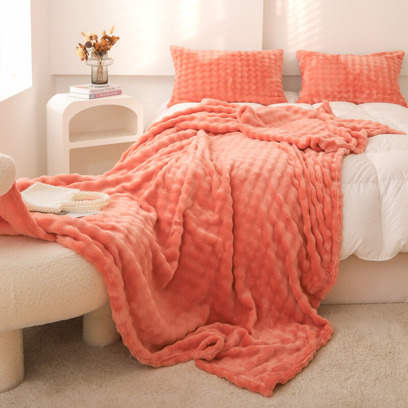 Класс A имитация кроличьего меха пушистый одеяло однотонное одеяло кролик пуховое молоко одеяло одеяло повседневное