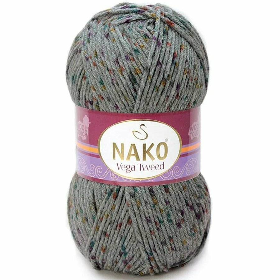 Пряжа Nako VEGA TWEED 31754 серый (5 мотков)