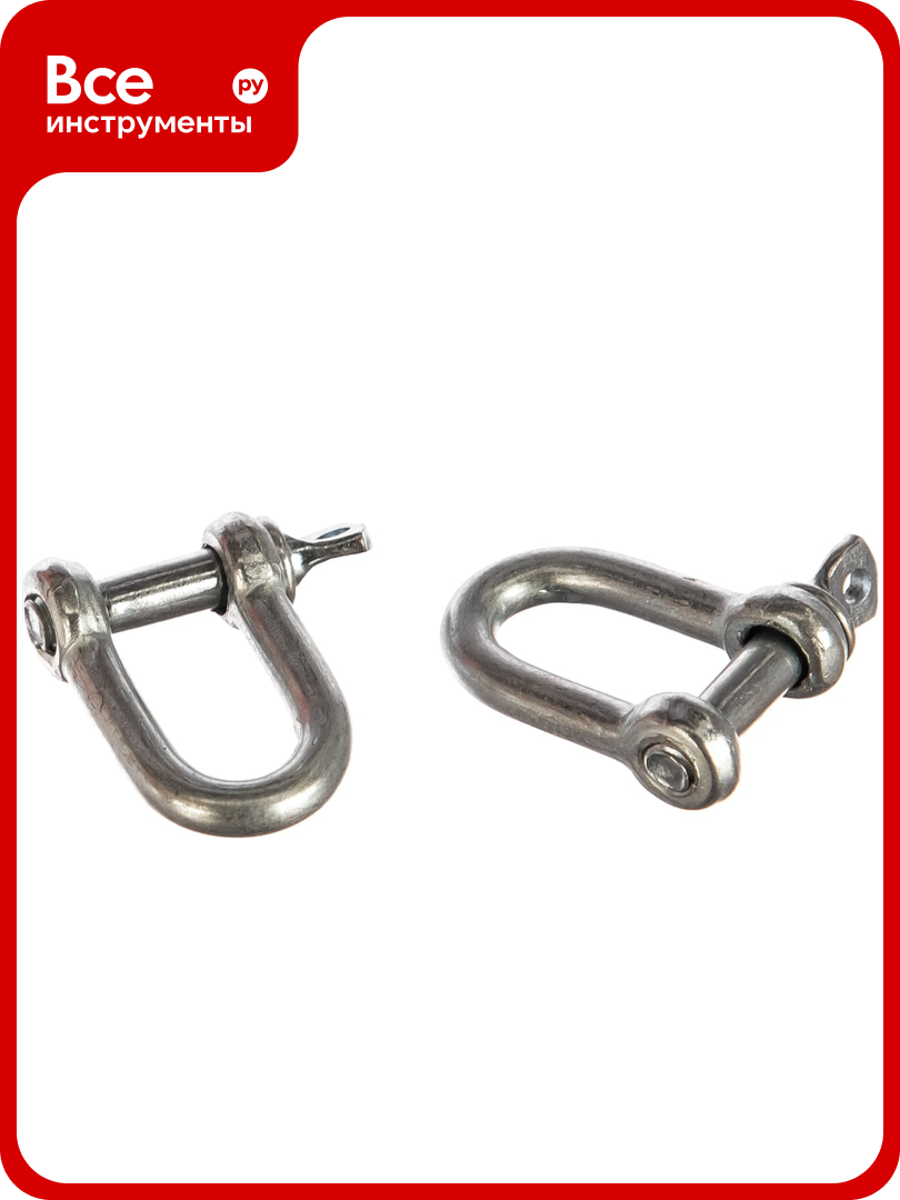 Такелажная скоба 5, 2шт - ярлык Tech-Krep 102767, прямая форма, внутренняя резьба, оцинкованная сталь