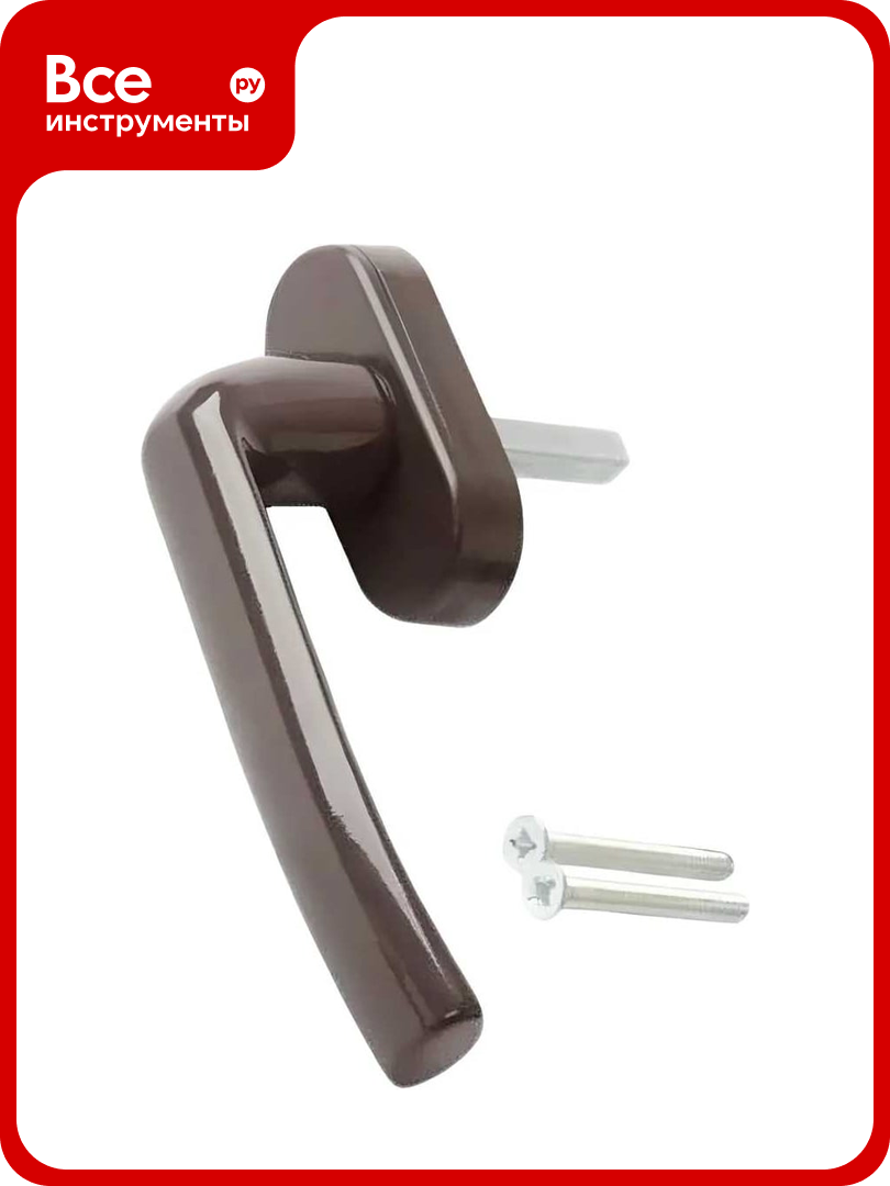 Ручка оконная INTERNIKA Kronos штифт 37 мм 45, коричневый, 2 винта 5 INT0070.05MP