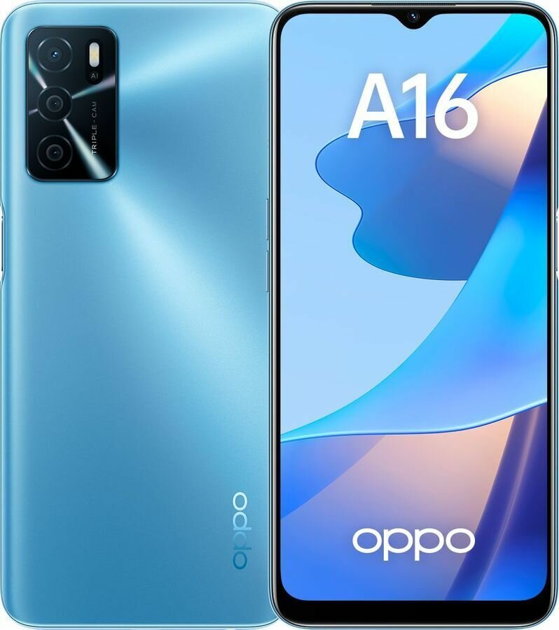 6,52" Смартфон OPPO A16 3/32 ГБ (CPH2269) голубой