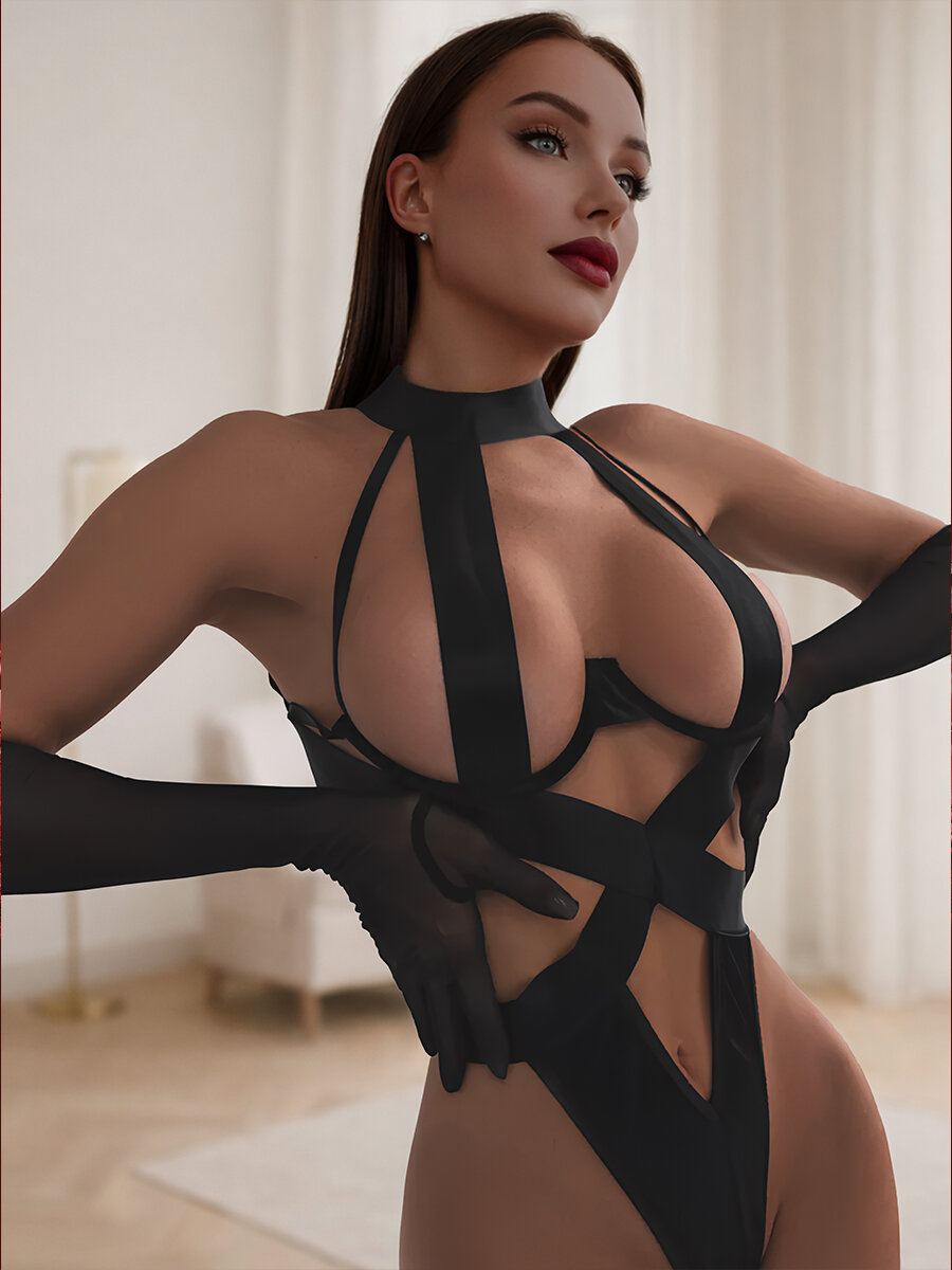 Эротическое боди, Боди открытое сексуальное, Эротическое белье, Боди женское, черное боди