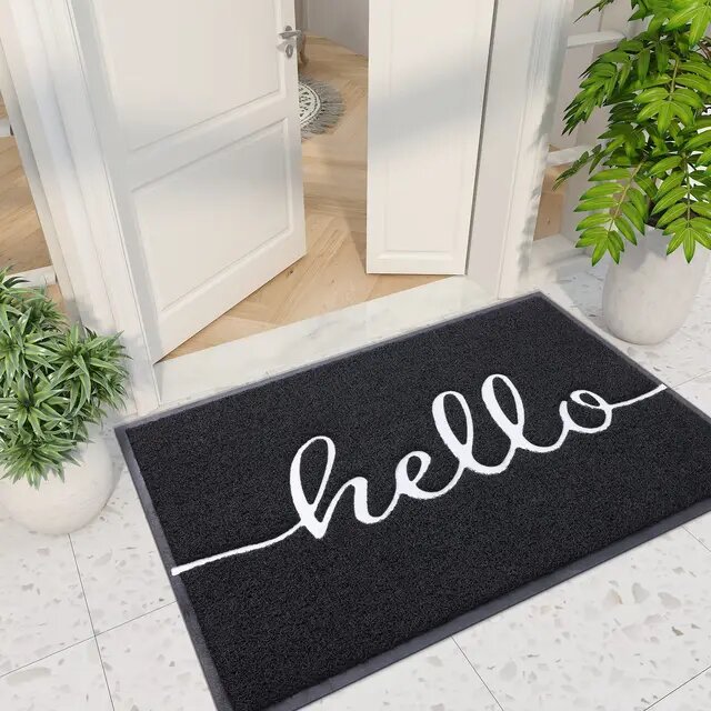 Коврик для входной двери Homaxy Welcome Letter из ПВХ, противоскользящий резиновый коврик для использования внутри помещений, моющийся коврик для пола, предназначенный для уборки пылесосом.