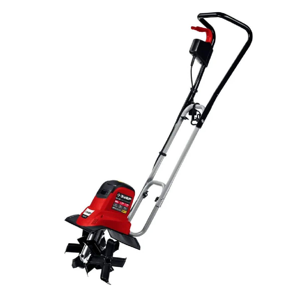 Электрический культиватор ЗУБР ККД-900, мощность 900 Вт, черный/красный
