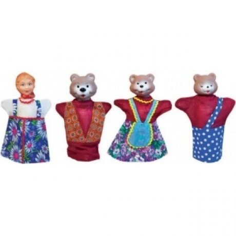 Кукольный театр "Три медведя" 4 персонажа в пакете Русский стиль 11064