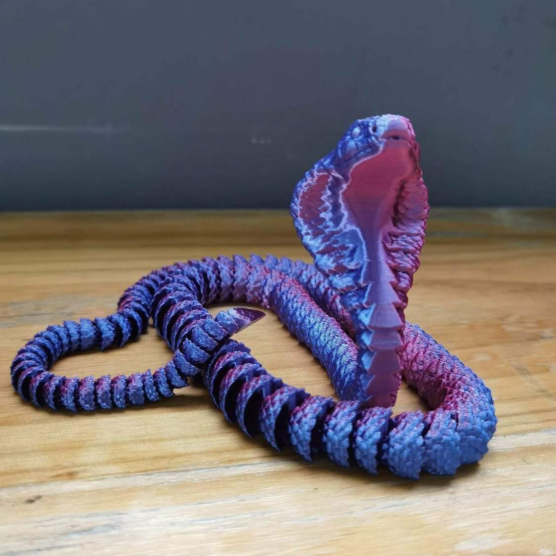 3D-печатная реалистичная змея с подвижными глазами, деформируемая змея, DIY изысканная ностальгическая реалистичная модель игрушки