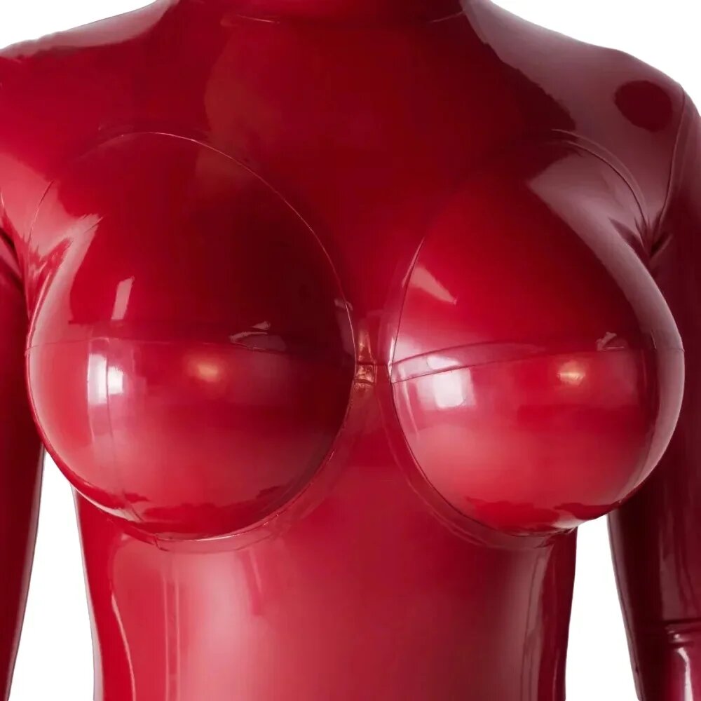 Сексуальное искусственное Силиконовое объемное боди с нагрудным карманом и молнией сзади XL, белый