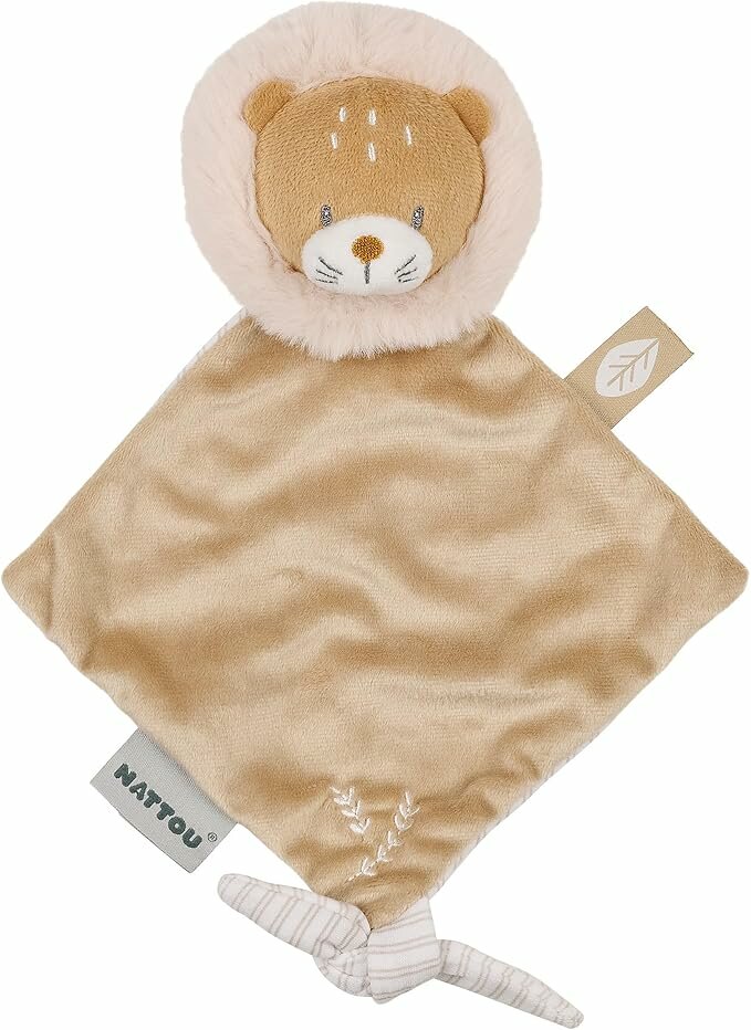 Мягкая игрушка Nattou - Львёнок-комфортер бежевый, 19 см - 682046
