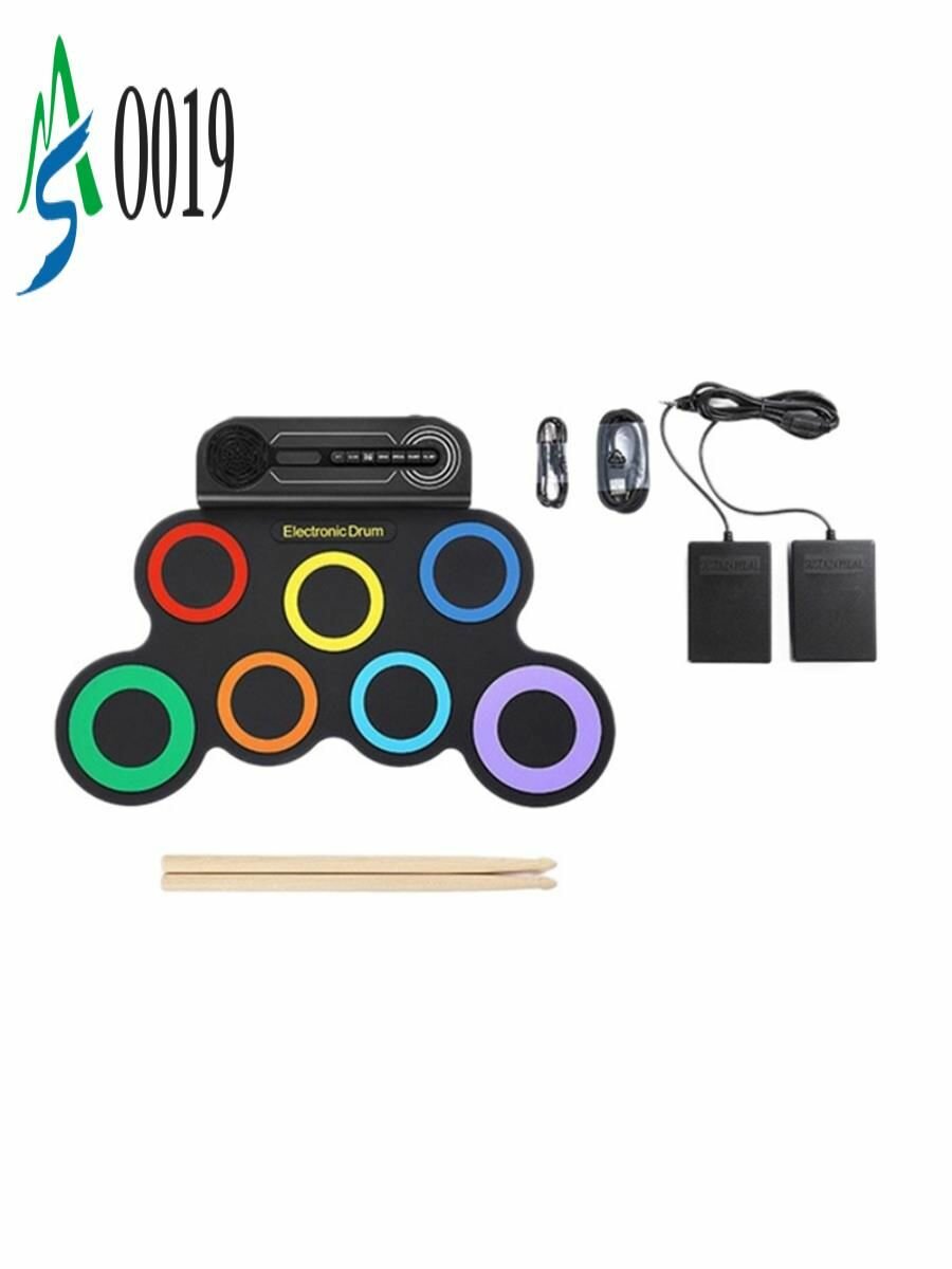 (V F B H) Электронная Барабанная Установка Со Встроенным Динамиком, Разноцветные И Черные Барабанные Палочки