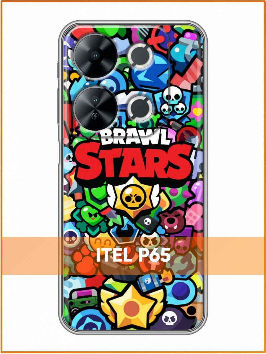 Чехол для Itel P65 с принтом для мальчиков Brawl Stars (Ител П65)