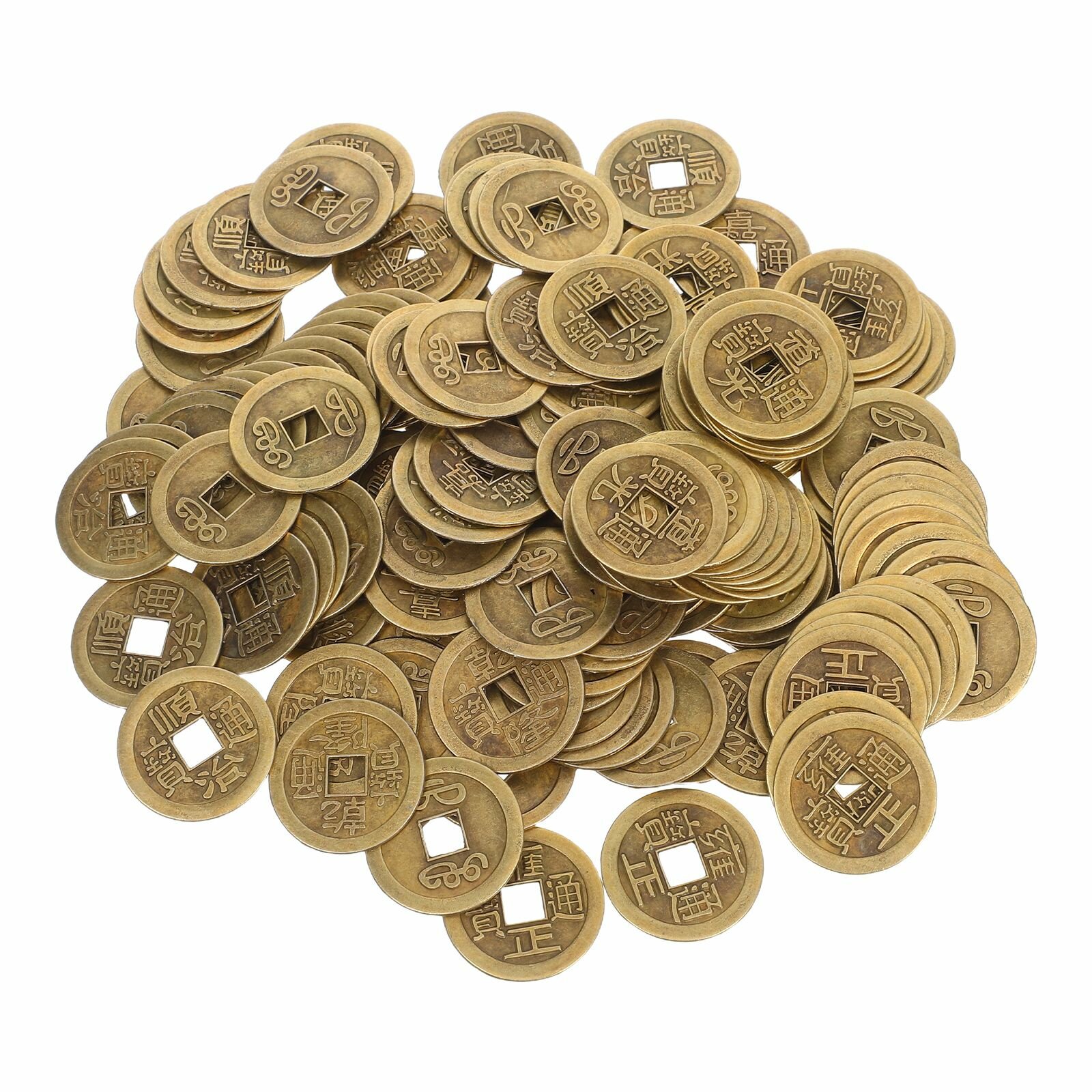 Золотые монеты фэншуй из сплава, набор 200 шт для домашнего декора и привлечения богатства