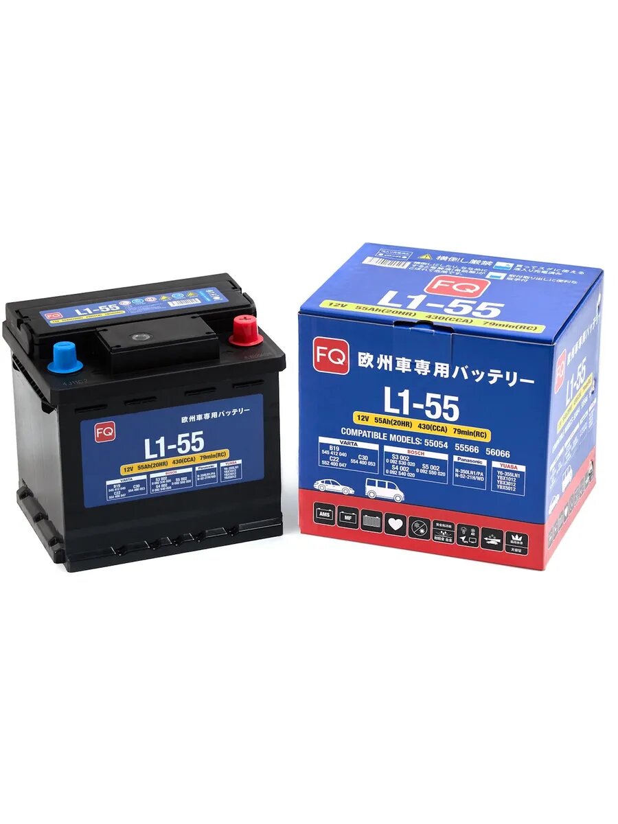 Аккумулятор FQ L1-55 12V 55Ач 430А 207x175x190 обр. пол.