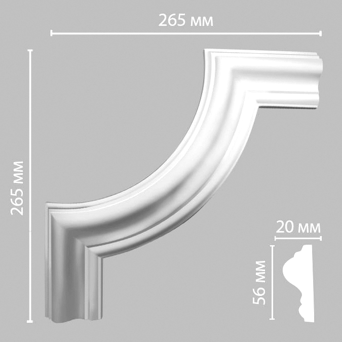 Угол Decomaster 97620-2 В265хШ20хД265 мм / Декомастер.