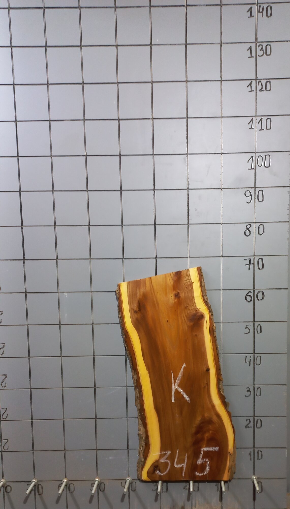 Слэб "Доклес" № 345, карагач, антисептический, необрезная, 2х23х60 см